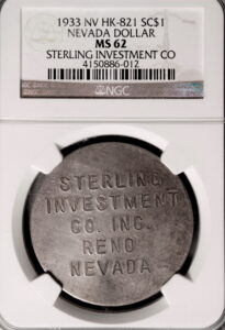 1933 Silver Pedley-Ryan Sterling Investment Company SCD | So-Called Dollar
